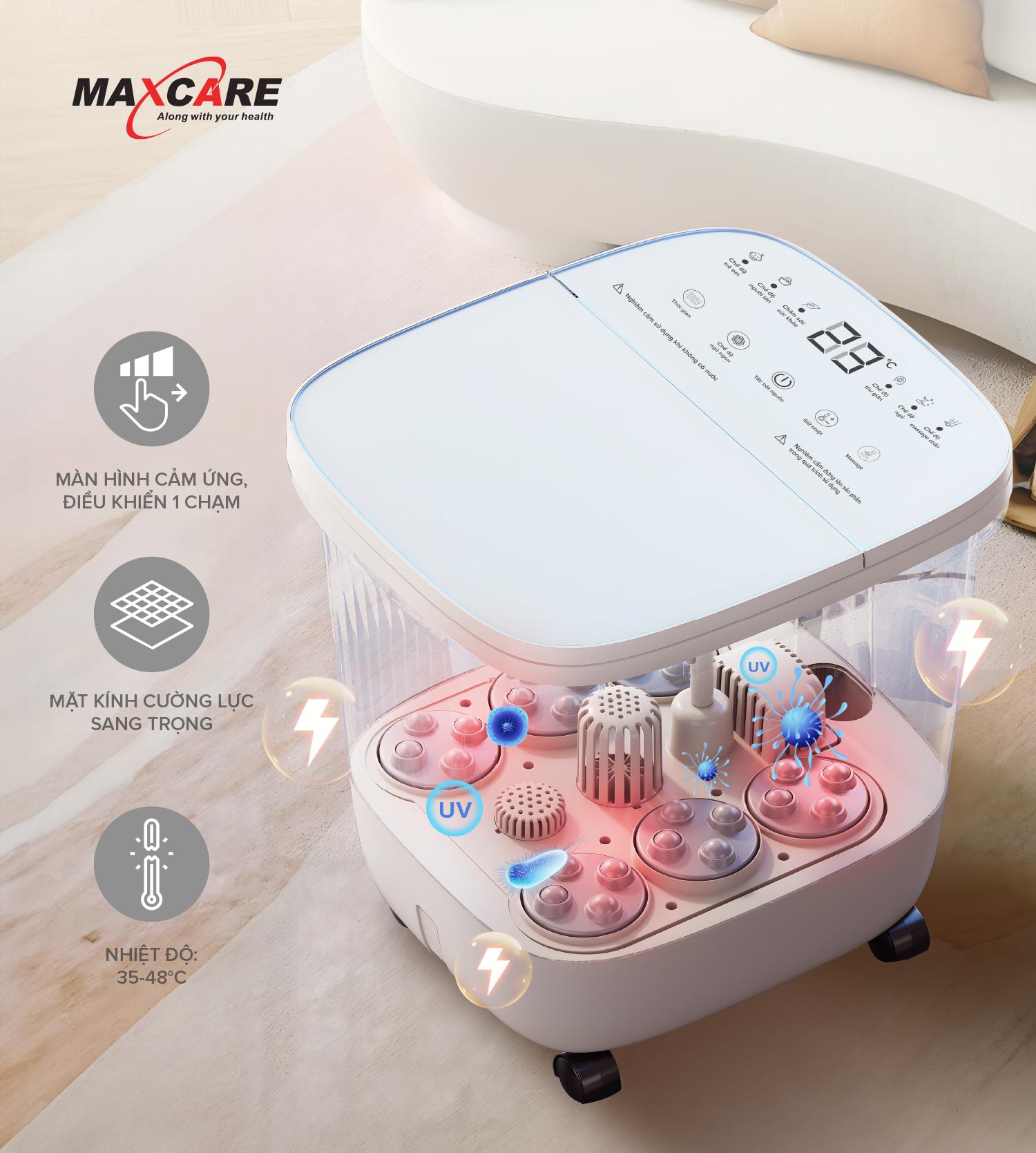Bồn ngâm chân massage thải độc, tự động đun nóng nước Maxcare Max648 Smart